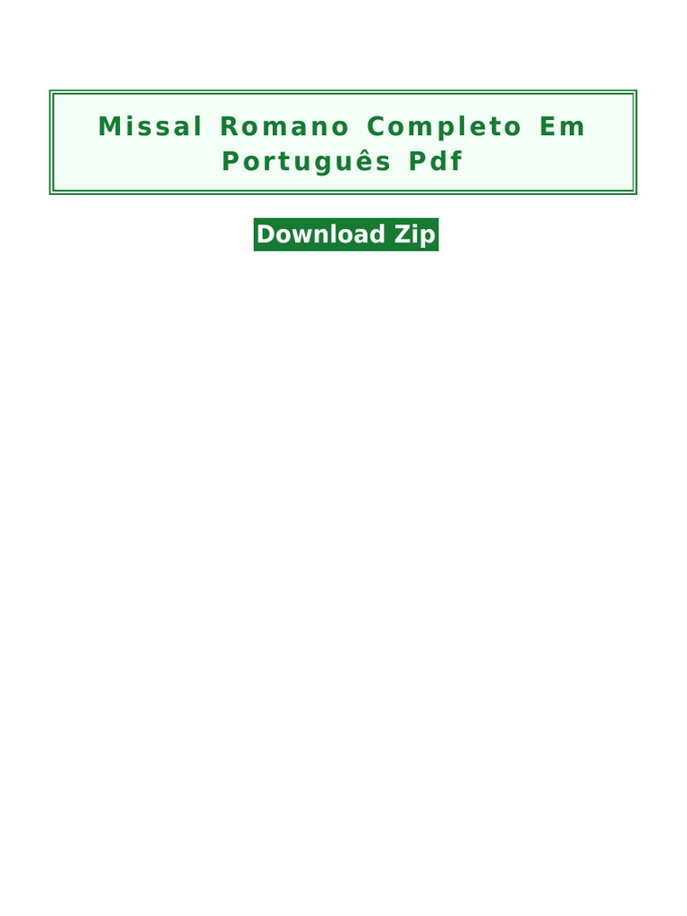 Missal Romano Completo em Português PDF | PDF