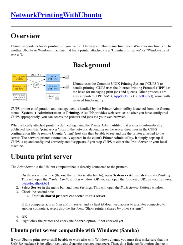 Network Printing With Ubuntu | PDF | Network Architecture | Media ...