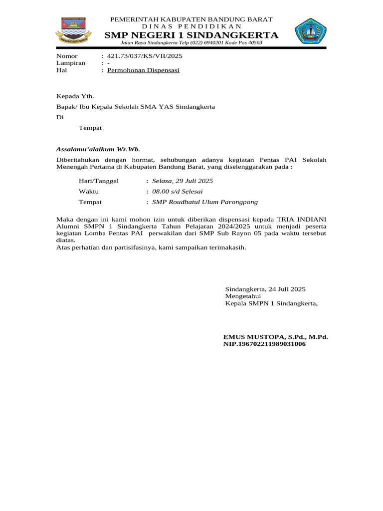 Dispen Pentas Pai | PDF
