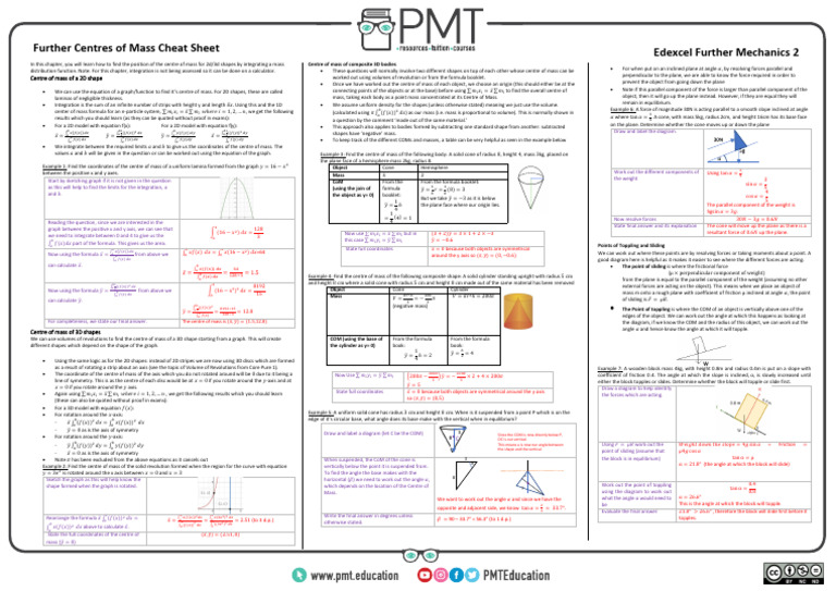 Centre of Mass Calculation Guide | PDF | Force | Center Of Mass