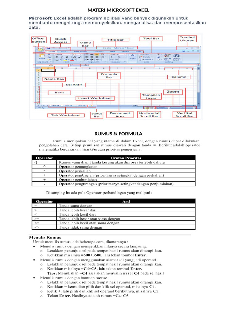 Materi Microsoft Excel | PDF