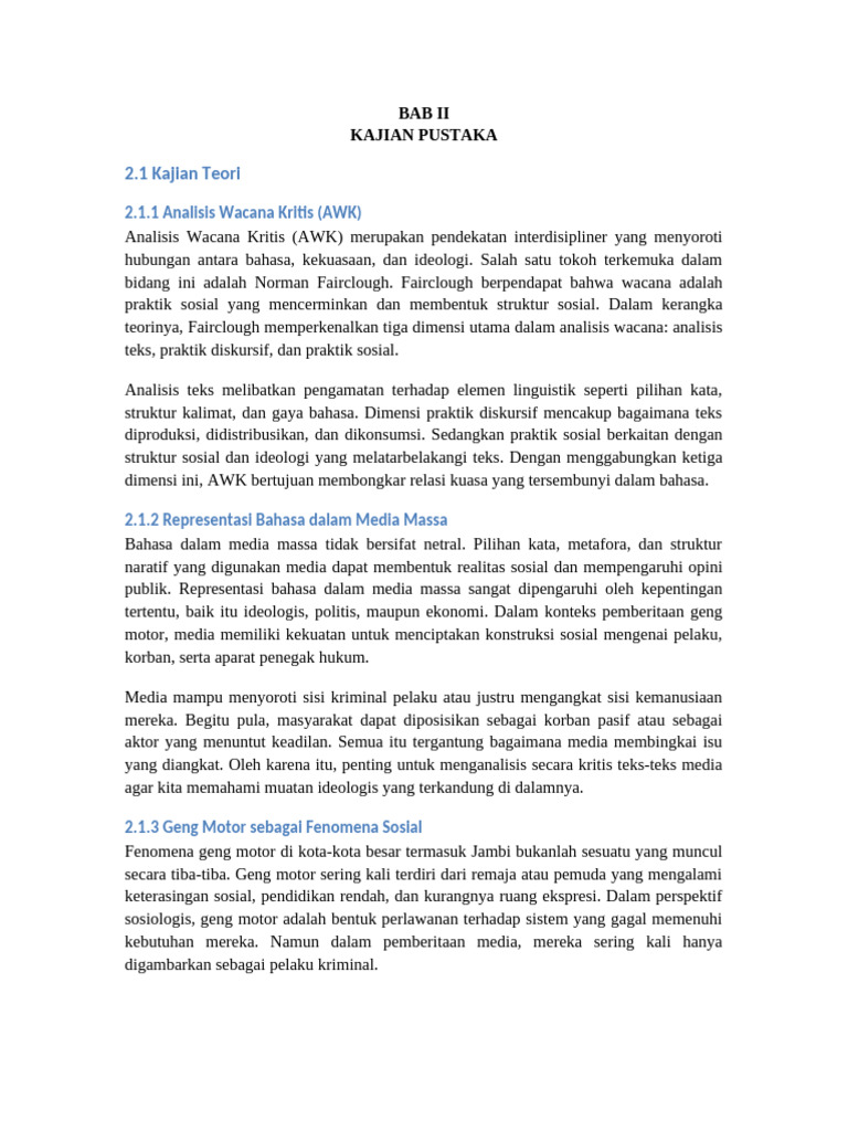 BAB II Kajian Pustaka Dengan Diagram | PDF