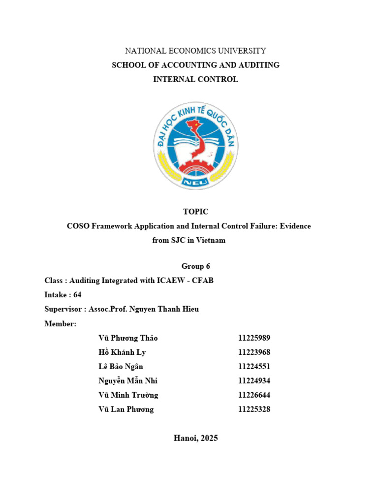 COSO Framework & Internal Control Failures | PDF | Internal Control | Audit