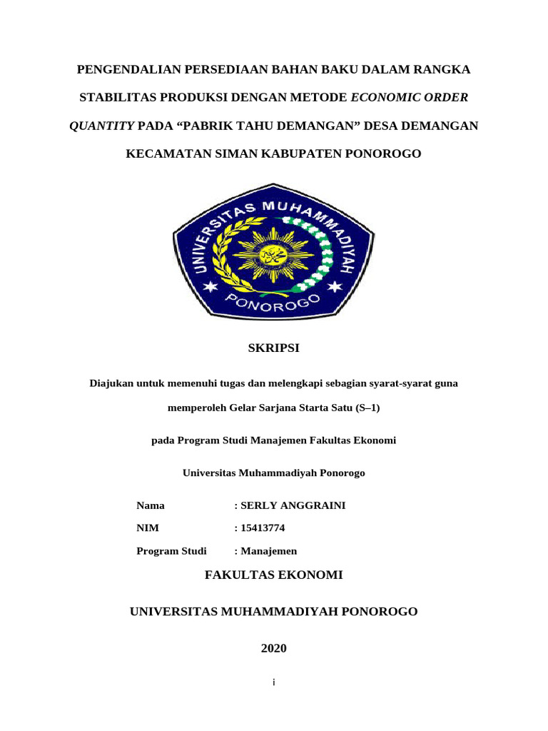 Cover Skripsi Bener | PDF