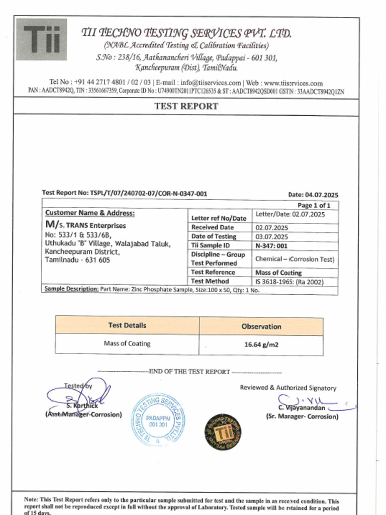N 347 Trans Mass of Coat | PDF