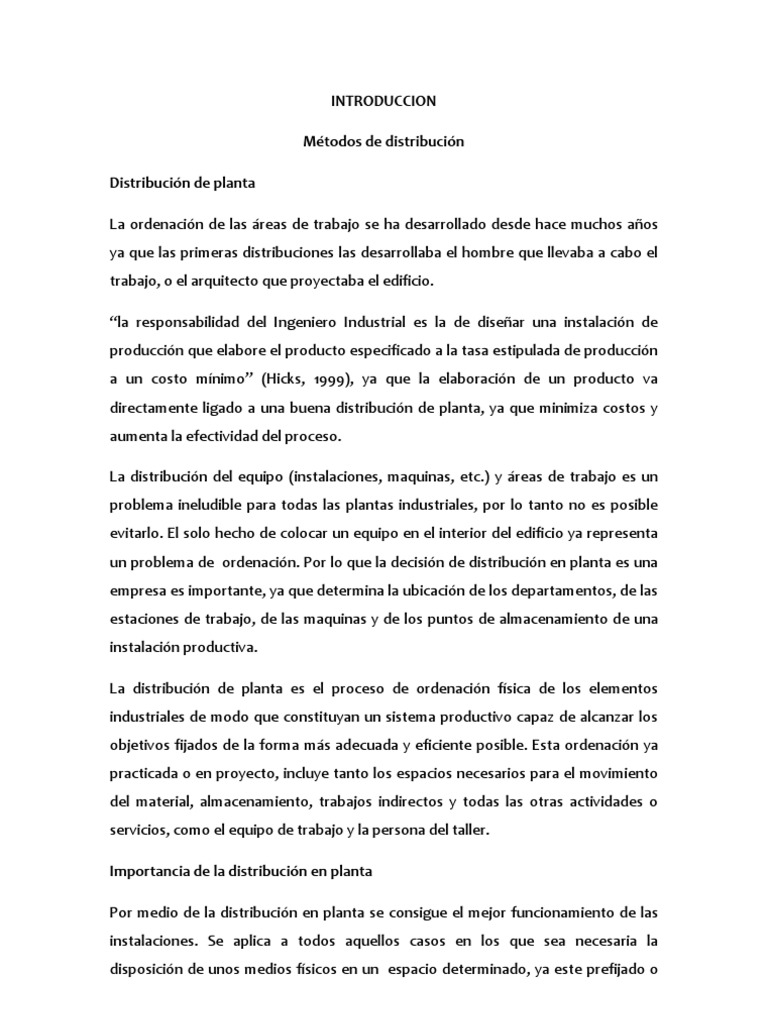 Métodos de Distribución de Planta Craft Aldep y Corelap | PDF ...