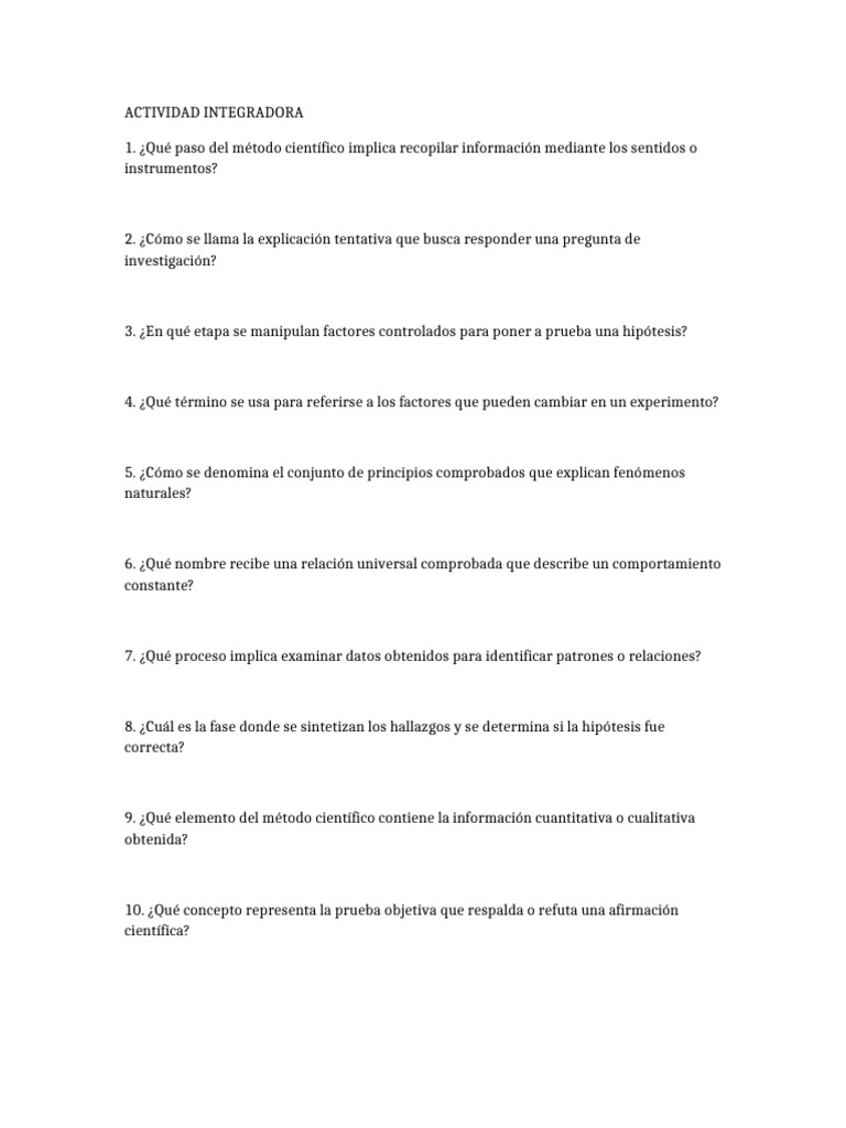 Sopa de Letras Metodo Cientifico. | PDF