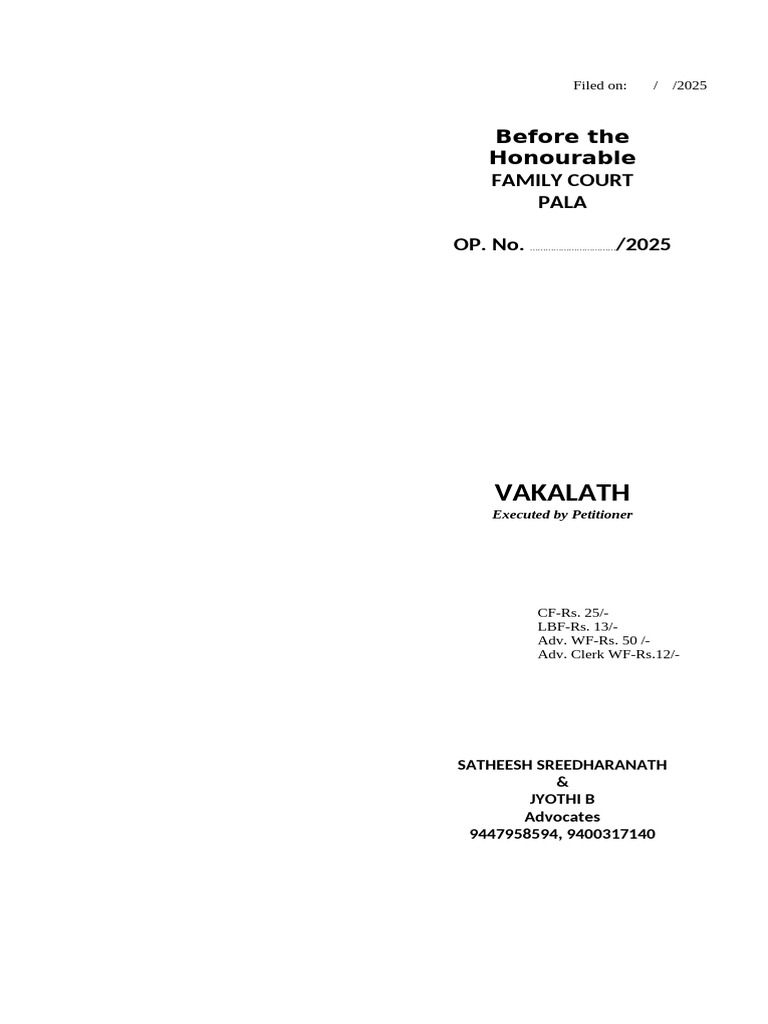 Docket Vakalath | PDF