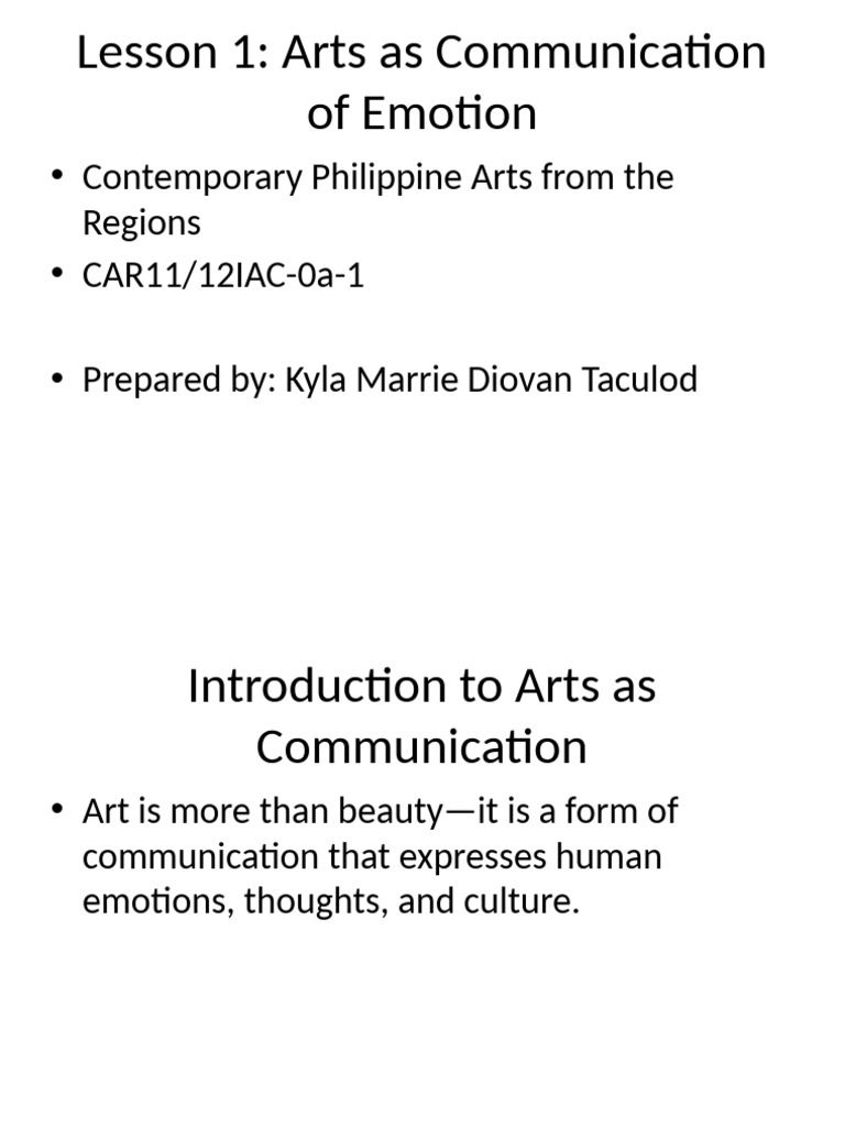 Lesson1 Arts As Communication of Emotion | PDF