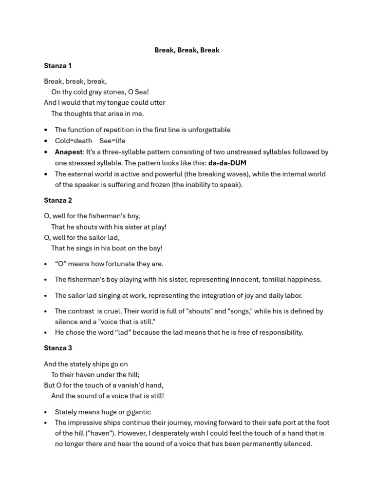 Break, Break, Break | PDF