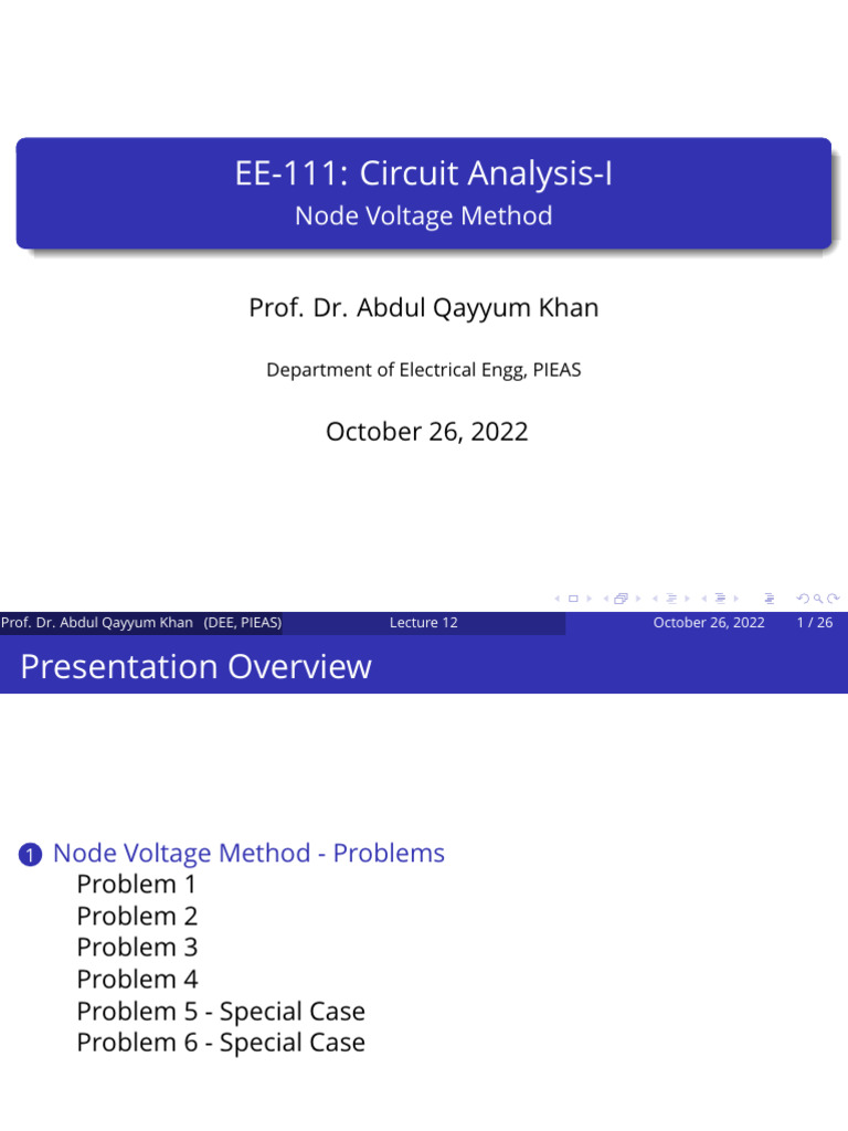 Node Voltage Method Circuit Analysis | PDF | Electrical Network | Resistor