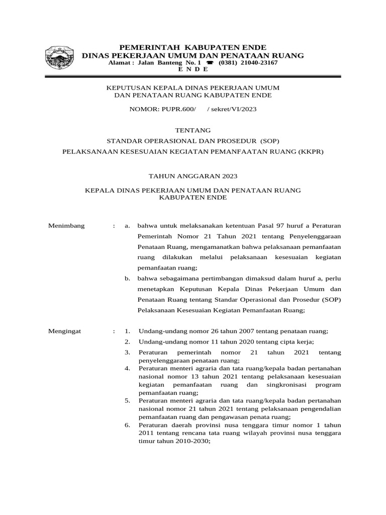 Sop KKPR | PDF