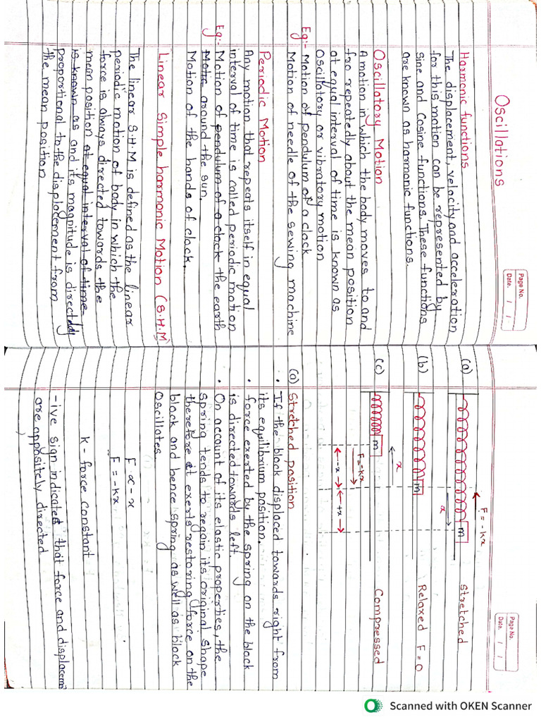 Ch-5 Oscillations Notes | PDF