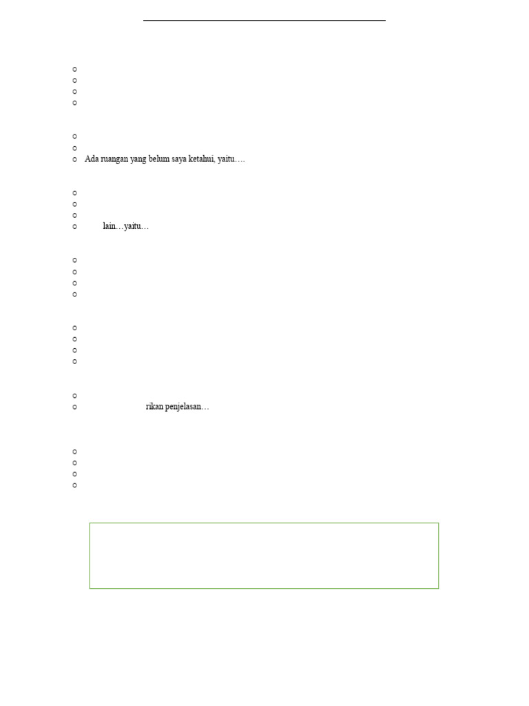 Lembar Cek List Hari 1 | PDF