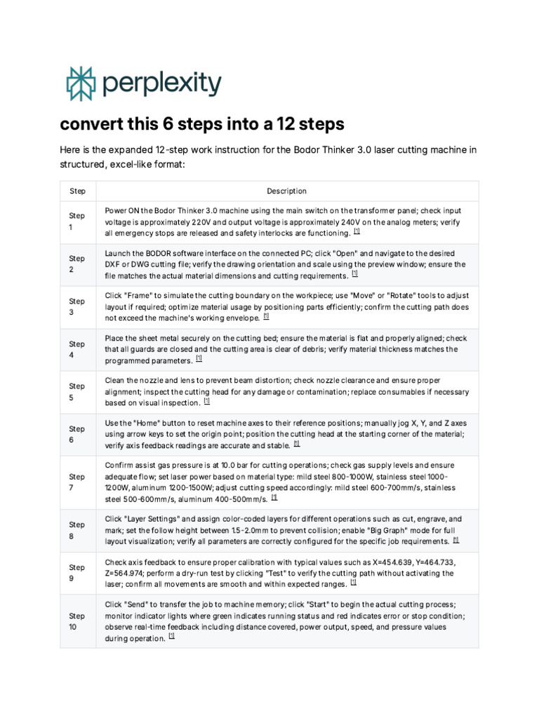 12-Step Guide for Bodor Thinker 3.0 | PDF | Gases | Mechanical Engineering