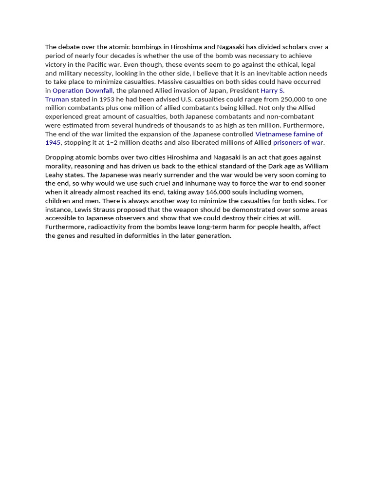 Atomic Bombs | PDF