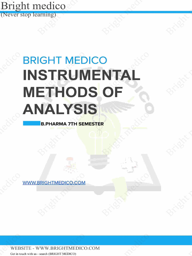 7th Semester Instrumental Method of Analysis Unit 1 b Pharma Bright ...