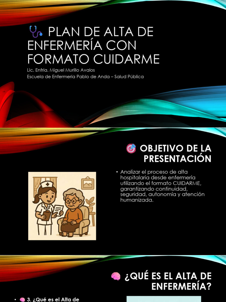 Plan de Alta de Enfermería CUIDARME | PDF | Terapia física ...