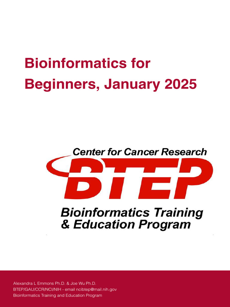 Bioinformatics For Beginer, January 2025 | PDF | Command Line Interface | Bioinformatics