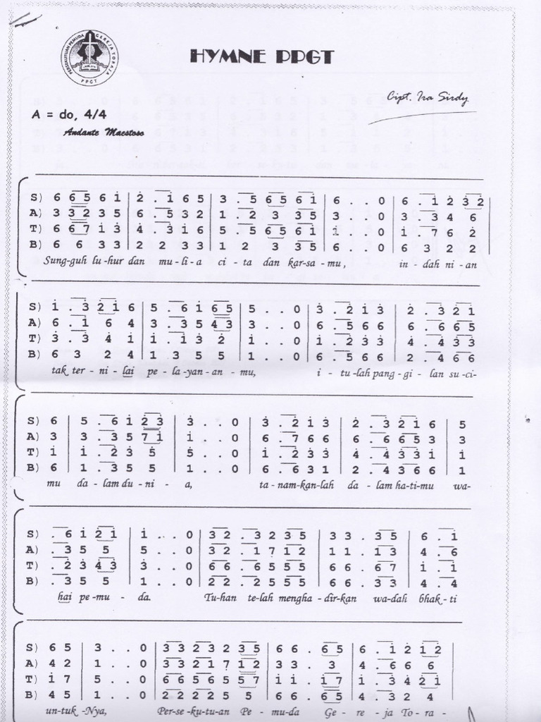 Partitur HYMNE PPGT | PDF