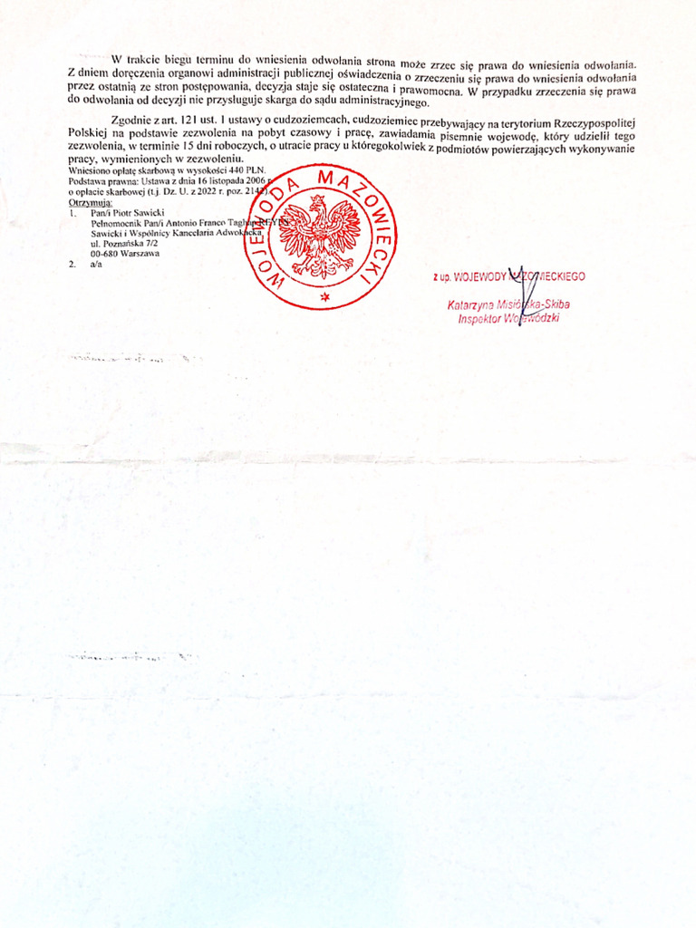 Work Permit Decision Back View | PDF