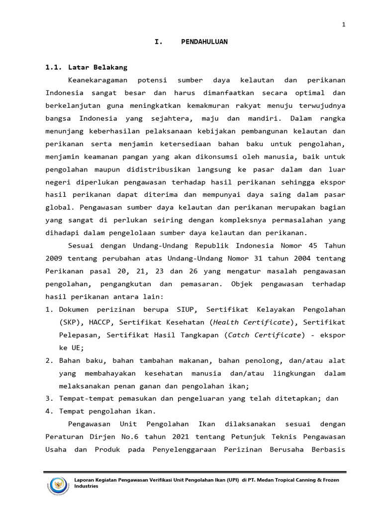 Laporan Pengawasan UPI PT. Medan Canning | PDF
