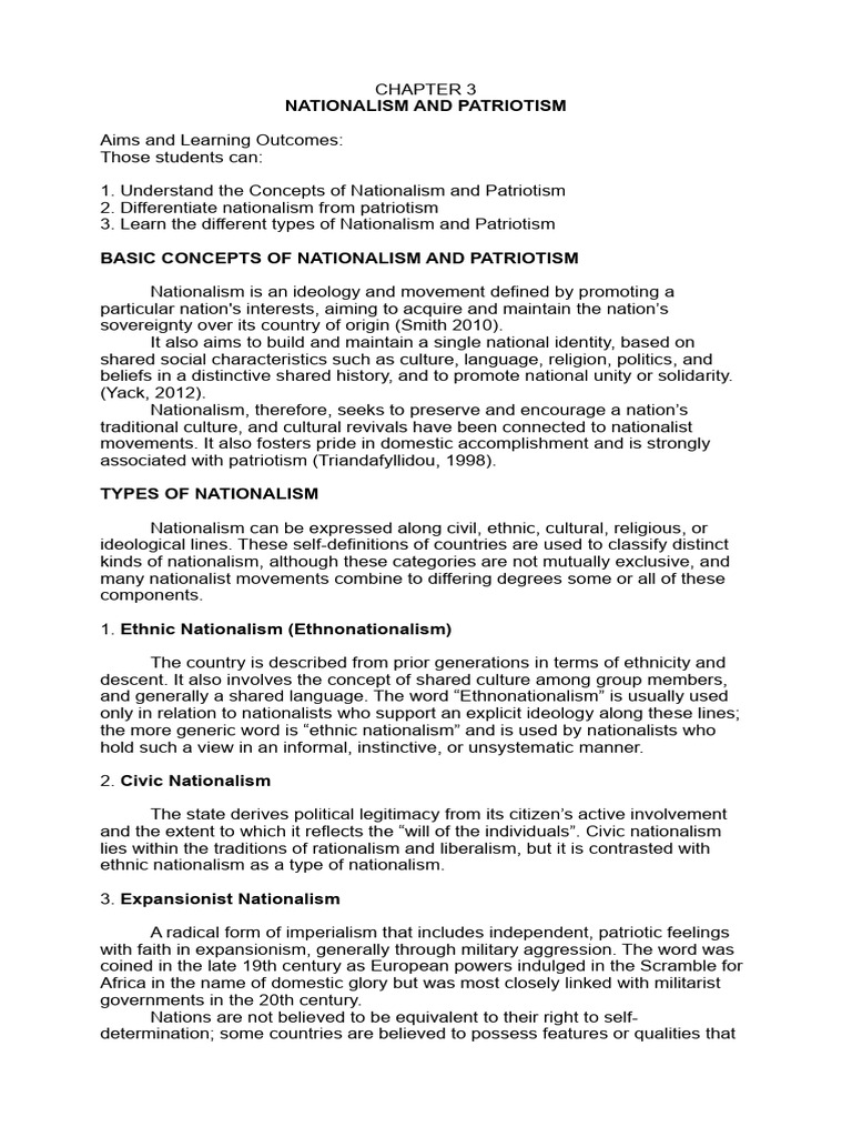 Character Formation 4 | PDF | Nationalism | Nation