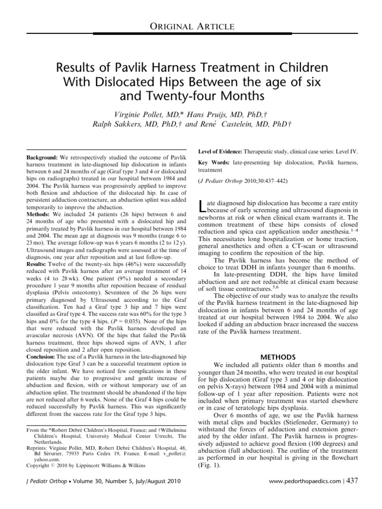 Results of Pavlik Harness | PDF | Medical Specialties | Clinical Medicine