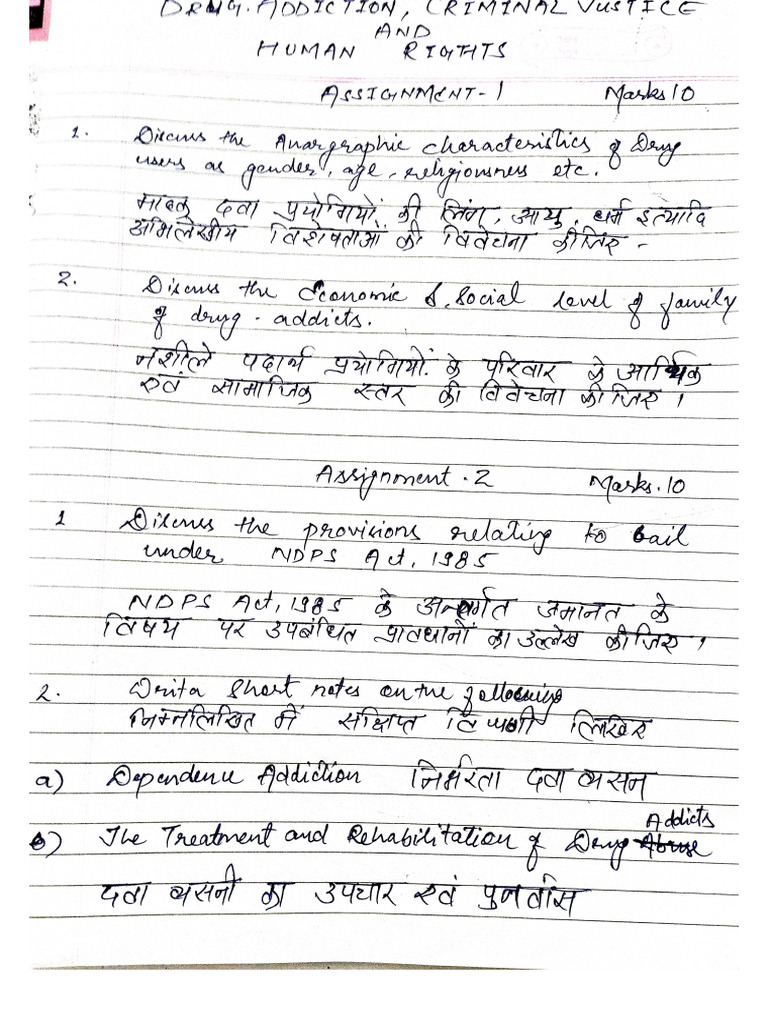 Drug Addiction Assignment | PDF