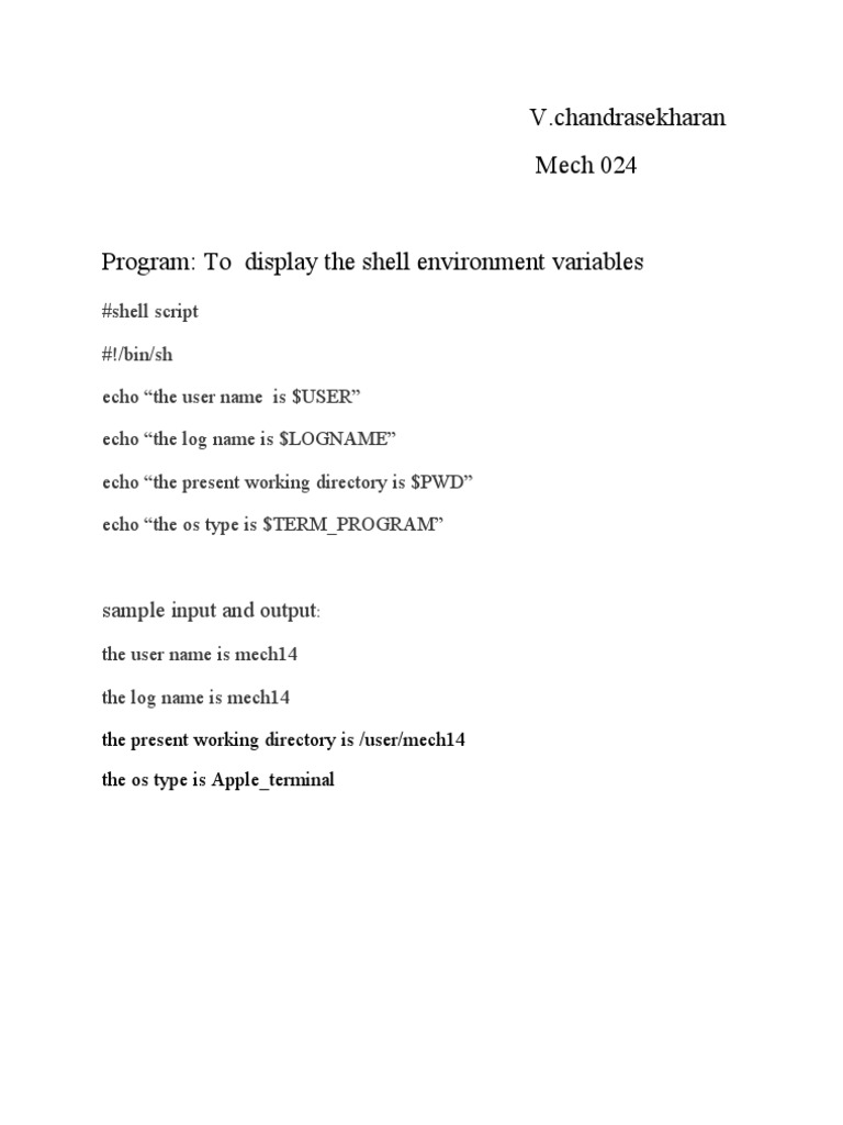 Shell Prog1 | PDF | Shell (Computing) | Command Line Interface