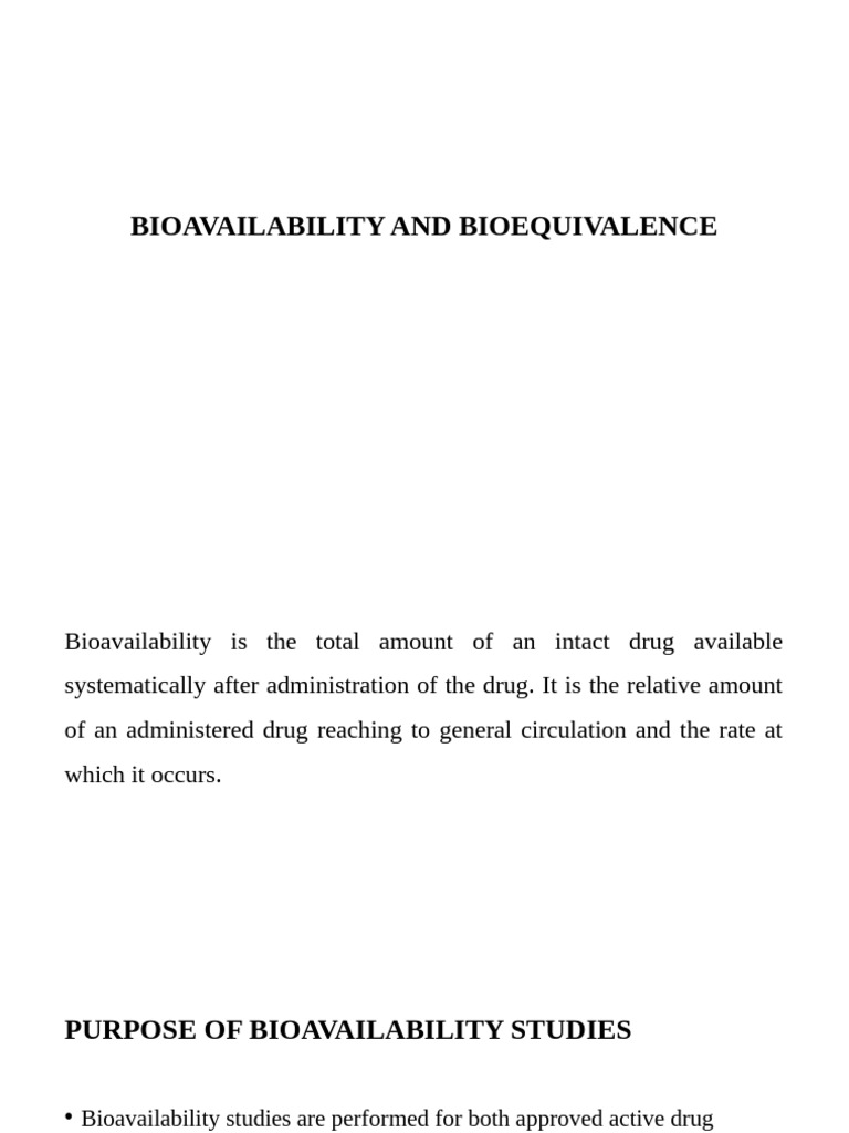Short Bioavailability (1) | PDF | Bioavailability | Pharmaceutics