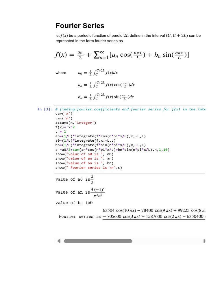 Tut 5 Fourier Series Using SageMath - Output PDF | PDF | Fourier Series ...