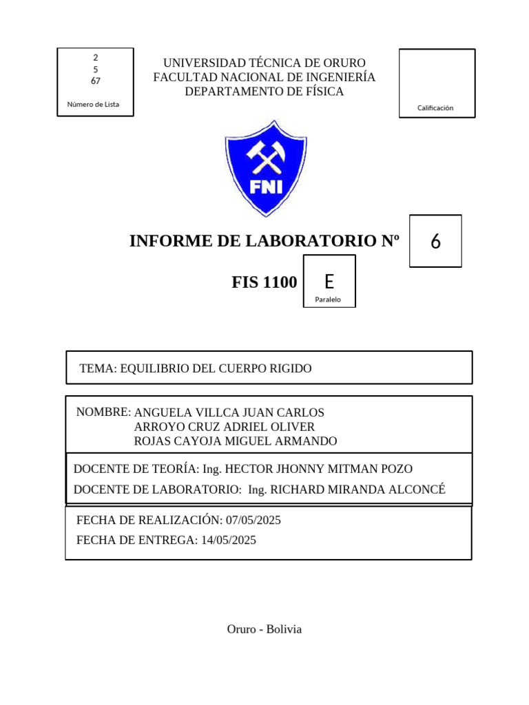 Caratula de Presentacion de Informes (1) | PDF