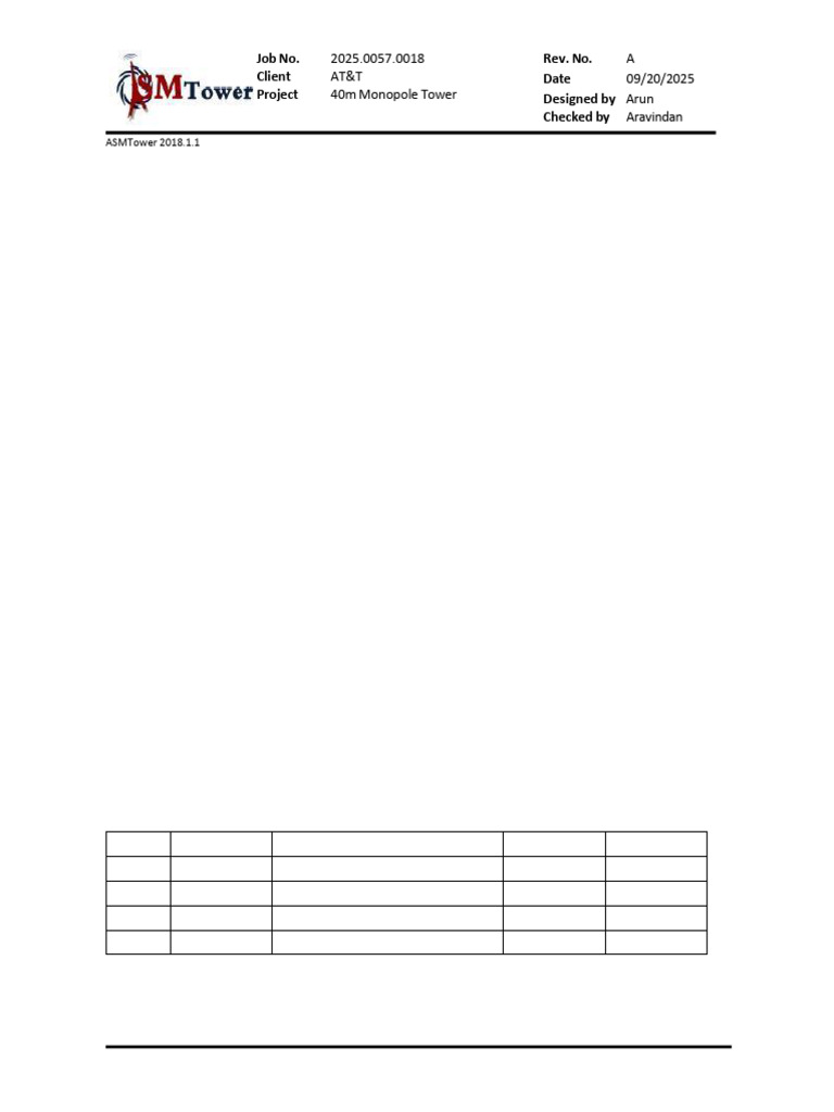 40m Monopole Tower Report - ASM Tower | PDF | Radio Technology | Wound
