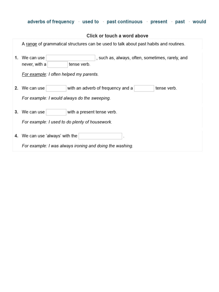 Past Habits and Routines - IELTSTutors | PDF
