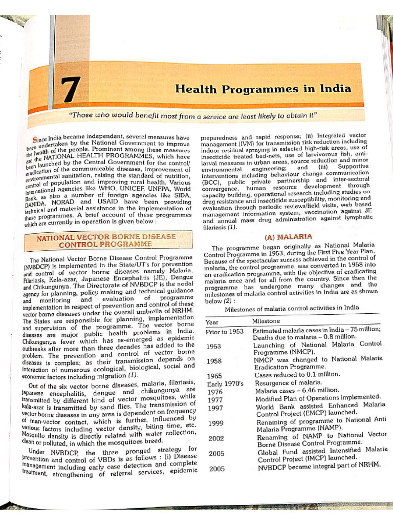 National Health Programmes in India | PDF | Malaria | Eradication Of ...