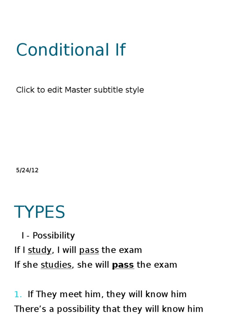 Conditional If: Click To Edit Master Subtitle Style | PDF | Wellness