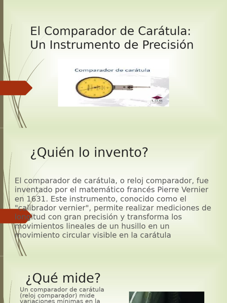 Comparador de Carátula: Medición Precisa | PDF | Medición