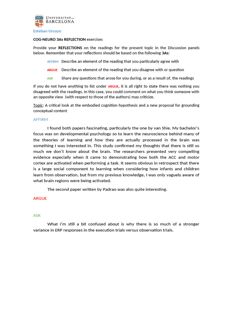 Cog Neuro 3A Template | PDF