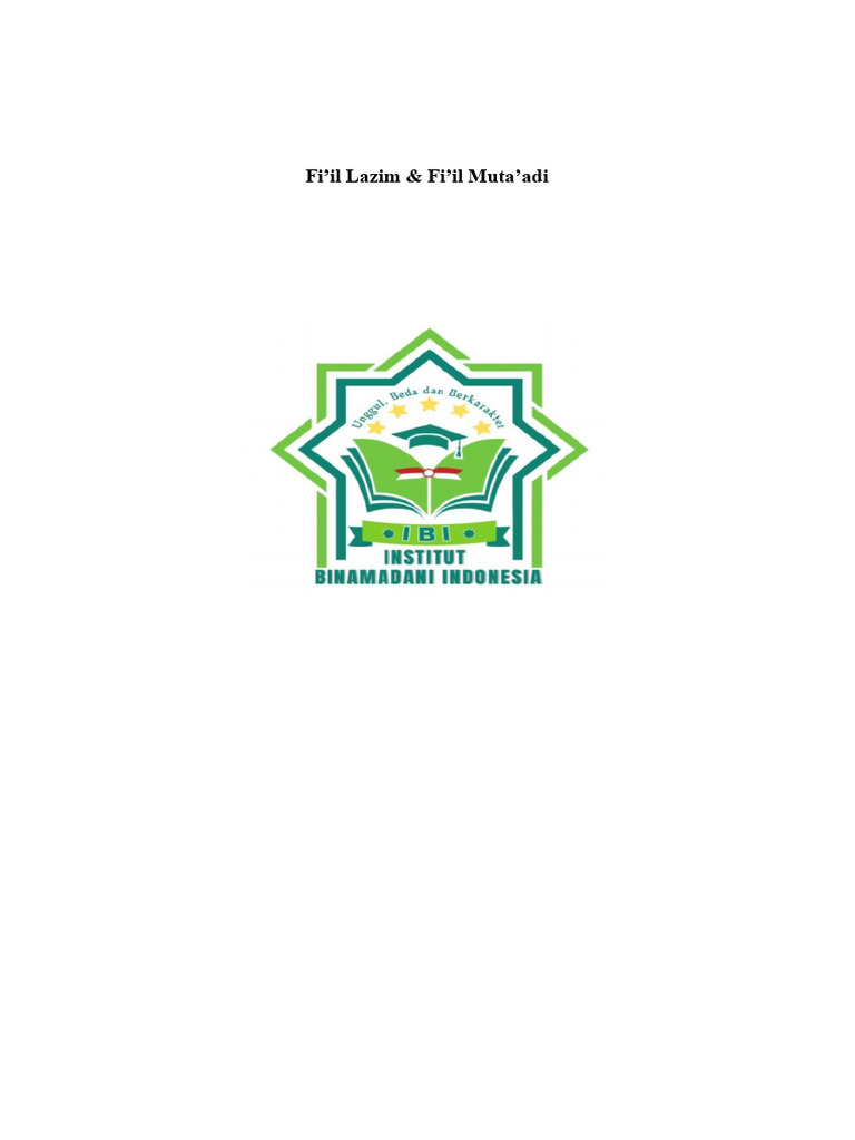 Fi'il Lazim dan Muta'adi dalam Bahasa Arab | PDF