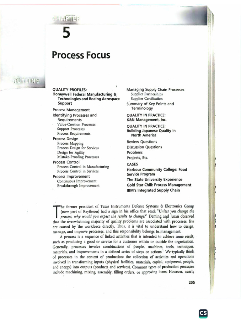 Chapter 5 Process Focus | PDF