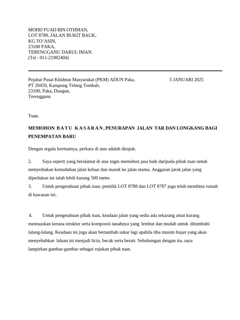 Surat Mohon Jalan | PDF