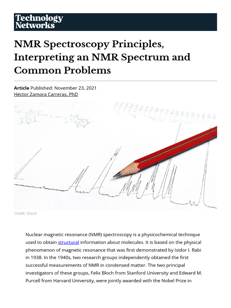 NMR Spectroscopy: Principles & Applications | PDF | Two Dimensional ...