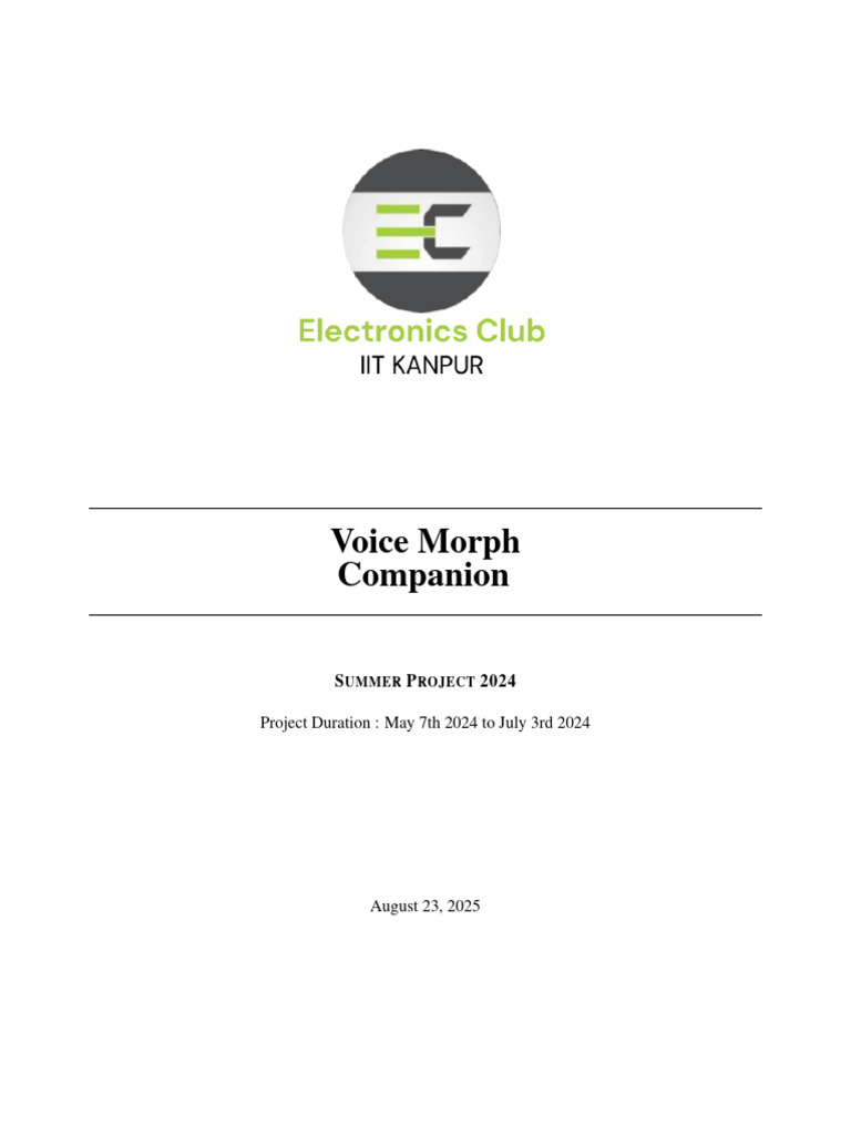 Voice_Morph_Companion | PDF | Machine Learning | Speech Recognition