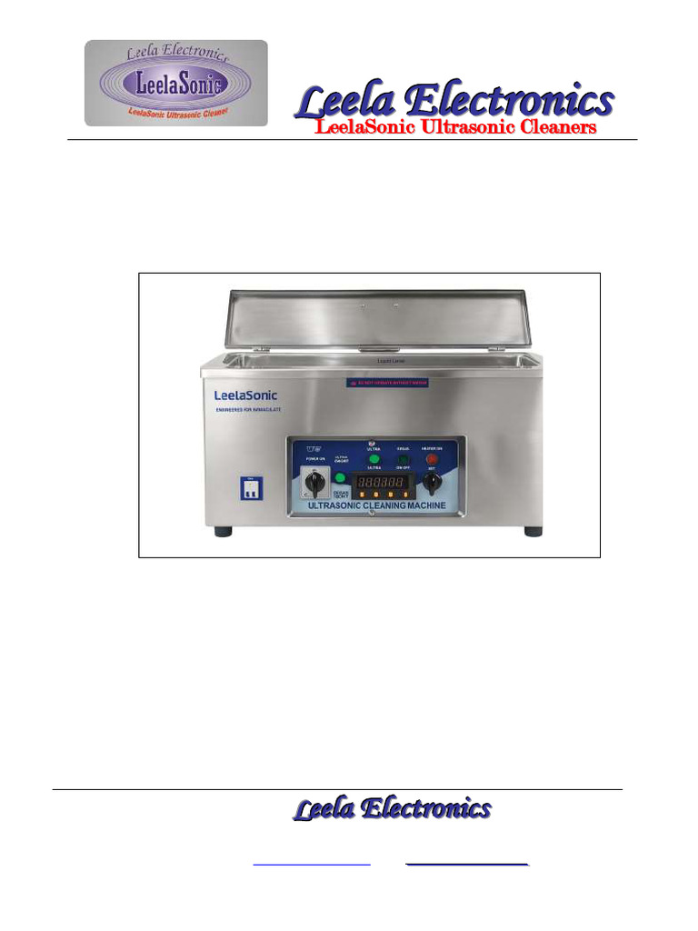 Ultrasonic Cleaner Manual for LeelaSonic-500 | PDF | Ultrasound ...