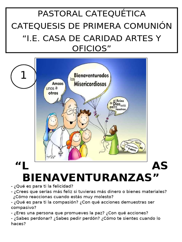 Tema 15-25 - Primera Comunión | PDF | Amor | Bienaventuranzas