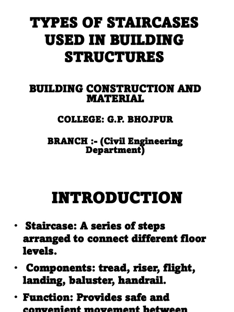 Staircase Types in Building Design | PDF | Stairs | Architectural Elements