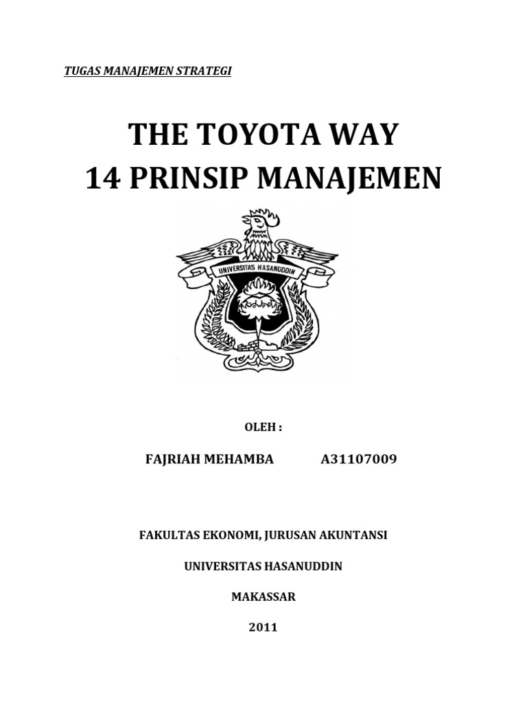 Prinsip Manajemen Toyota Way | PDF