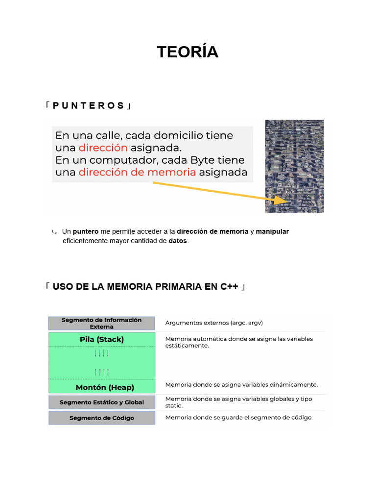 Punteros y Memoria en C++: Guía Práctica | PDF | C ++ | Ciencias de la ...