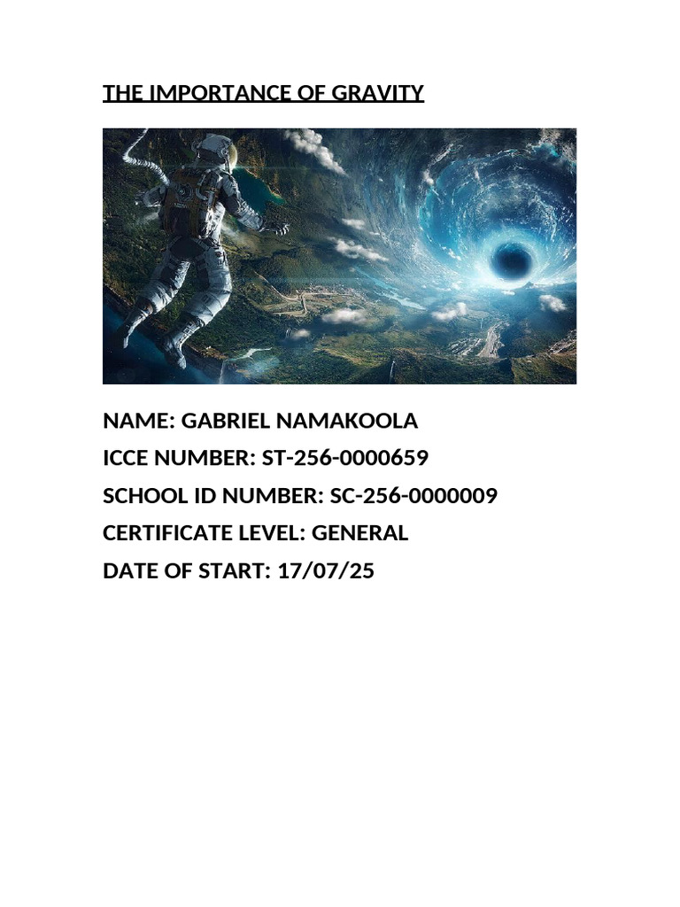 The Importance of Gravity | PDF | Gravity | Newton's Law Of Universal ...